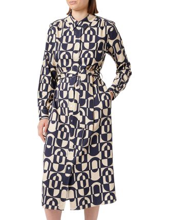 Seidensticker Damen Regular Fit Blusenkleid Langarm Kleid, Blau, 36 EU