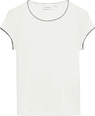 Comma Kurzarmshirt T-Shirt T-Shirt aus Viskosemix mit Kontrastdetail
