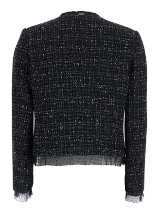 Twinset Tweed-Effect Technical Fabric Blazer - Black