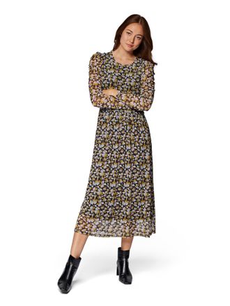 Mavi Klein Geträumt Hoch Drucken Kleid, X-Groß, Schwarz