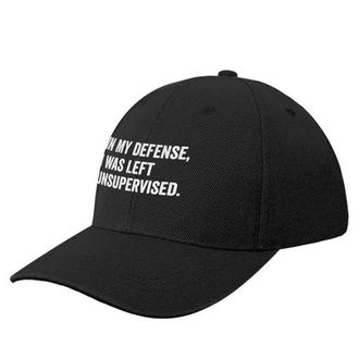 Generic Casquette de baseball avec inscription &laquo; In My Defense I was Left Unsupervised &raquo; - Pour lalpinisme, le golf, le hip-hop - Cadeau pour fille et homme