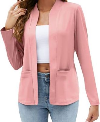 Generic Cardigan &eacute;l&eacute;gant et l&eacute;ger pour femme - Couleur unie - Poche - Manches longues - Style d&eacute;contract&eacute; - Grande taille, Lot de 2., S