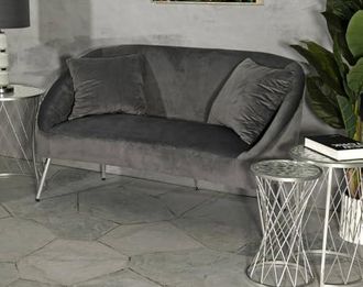 Dmora 2-Sitzer Sofa Javari 137x69x79 cm Grau inkl. Kissen