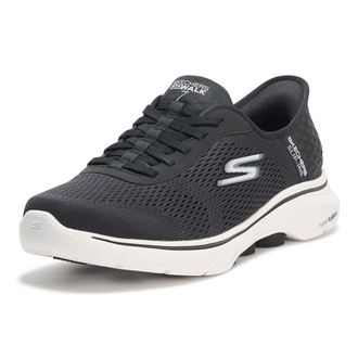 Skechers Herren Slip-Ins Go Walk 7-Free Hand 2 Sneaker, Schwarz/Wei&szlig;, 9.5 X-Wide