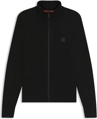 BOSS Hommes Kanozip S Veste en maille en coton et cachemire avec patch logo