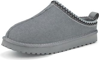 Mishansha Chaussons Homme Pantoufles Hiver Chaud, Gris Foncé 45