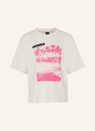 HUGO BOSS T-Shirt Eregular Mit Schmuckperlen weiss