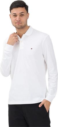 Tommy Hilfiger Homme, Tops, Blanc, Taille: XL Polo &agrave; Manches Longues Coupe Classique