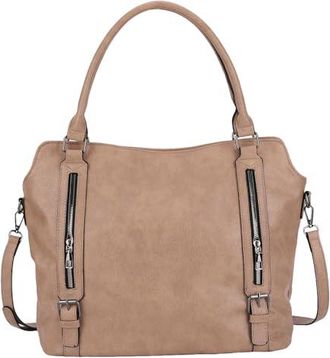 Generic Sac fourre-tout vintage en polyur&eacute;thane pour femme avec plusieurs fermetures &eacute;clair - Grande capacit&eacute; pour voyage, shopping, usage quotidien, marron, 