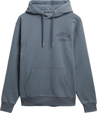 Superdry Herren Athletic Essentials Kapuzenpullover Kieselstein Blaugrau L