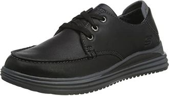 Skechers Homme Valargo éprouvée Basket, Cuir Noir, 39.5 EU