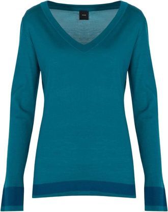 Pinko Pinko - Pull col V Redbull - Femme - Pulls - Bleu - Taille: 38 FR