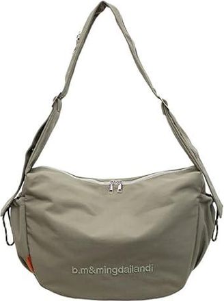 Generic Sac fourre-tout l&eacute;ger et &eacute;l&eacute;gant en forme de croissant de lune en nylon pour femme, id&eacute;al pour le travail, les trajets et les voyages, Vert, 30*40*14 