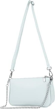 modamoda.de T237 Sac à bandoulière en cuir fait main en Italie, Bleu glacier, s