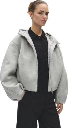 OPUS Kurzjacke grau,Casual,Wolle,Unifarben,Stehkragen,Langarm,Loose Fit