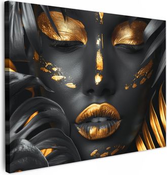 MuchoWow © Wandbilder 80x60 cm Schlafzimmer Home Deko Wohnung Bild Wohnzimmer Fotoleinwand Wand Bilder Leinwand Wall Decor Frau - Porträt - Luxus - Make-up - G