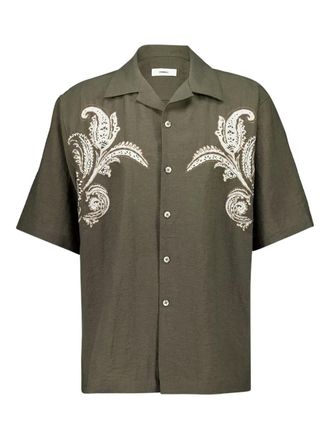 Commas chemise à motif cachemire brodé - Vert