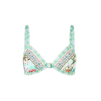 Camilla Tri Bikini Top mit Knotendetail - - Swimwear - Damen - Blau - M