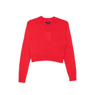 SOEUR Jonas Ribbed-knit V-neck Sweater