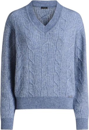 Kiton Femme, Pulls, Bleu, Taille: 34 FR Pull en maille fine &agrave; col en V