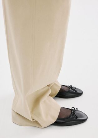 Mango Ballerines cuir naud noir - Femme - 35 - MANGO