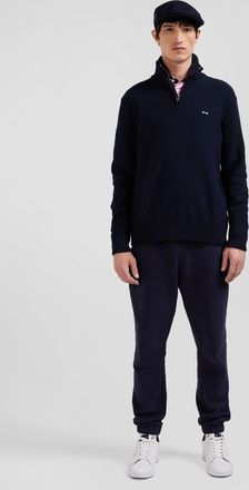 Eden Park Pull Col Camionneur En Coton Bleu Marine Coupe Regular