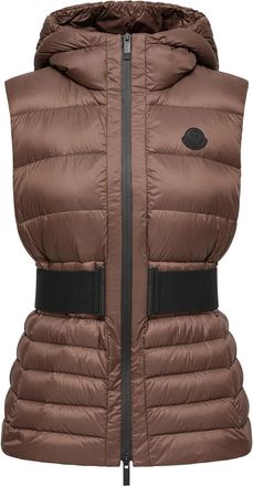 Moncler Moncler Doudoune Sans Manches &Agrave; Capuche Melia, Femme, Marron, Taille: 00