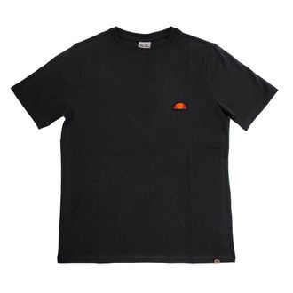 Ellesse Kurzarm-T-Shirt f&uuml;r Herren, Rundhalsausschnitt, Logo-Patch, Stickerei, 100 % Baumwolle, Schwarz, Large
