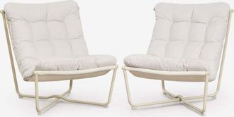Sklum Pack mit 2 Gartenst&uuml;hlen aus Stahl Zaylon Beige Tapioca