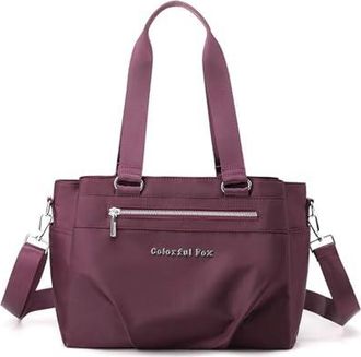 Generic Sac fourre-tout en nylon pour femme, grande capacité, imperméable, avec boucle magnétique et fermeture éclair en métal, compartiments spacieux, tendan