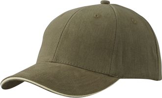 Myrtle Beach 6 Panel Sandwich Cap in Kontrastfarben MB024, Farbe:Olive/Beige;Gr&ouml;&szlig;e:One Size