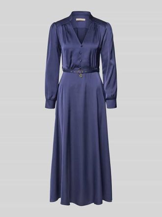 Rinascimento Abendkleid aus Satin mit V-Ausschnitt und G&uuml;rtel