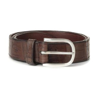 Orciani Ceinture Classique Cocco en Cuir Crocodile - Homme - Accessoires - Brun - Taille: 100 CM