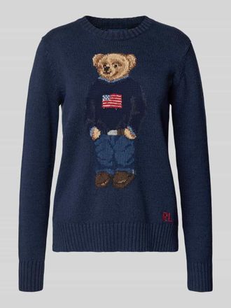 Polo Ralph Lauren Regular Fit Strickpullover aus Baumwoll-Leinen-Mix mit Polo Bear