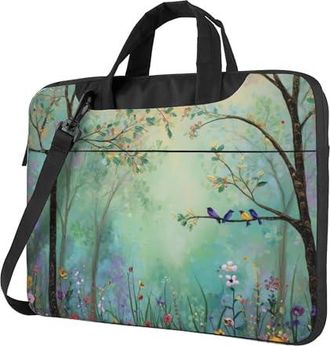 Generic Spring Forest Sac pour ordinateur portable de 15,6, housse de protection antichoc pour ordinateur portable de 15,6, motif fleurs sauvages pour homme e