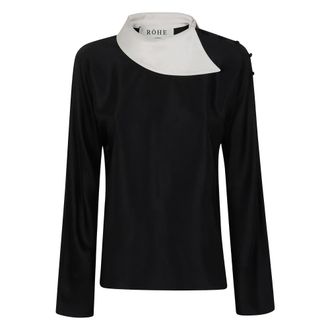 R&oacute;he Reimagined Collar Top - - Blouses & Shirts - Damen - Schwarzk - 2XS