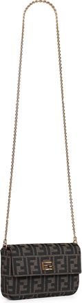 Fendi Baguette Wallet on Chain - Brown