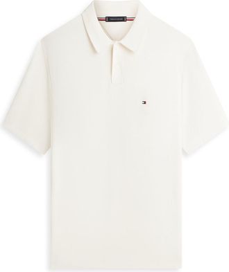 Tommy Hilfiger Leichtes Strick-Poloshirt mit kleiner Flag-Stickerei in
