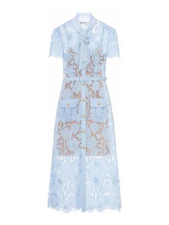 Self Portrait Knielanges Kleid - Blau