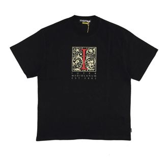 Iuter Schwarzes Kurzarm-Baumwoll-T-Shirt - - Tops - Herren - Schwarzk - XL