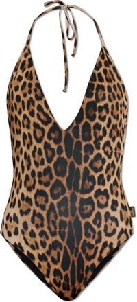 Moschino Femme, Maillots de bain, Brun, Taille: 44 FR Maillot de bain une pi&egrave;ce en Lycra imprim&eacute;