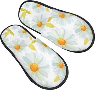 Generic Pantoufle Impression De Fleurs De Marguerite Chaussures Hiver Antid&eacute;rapants Chaussons Pour Chambre Ext&eacute;rieur Femme M