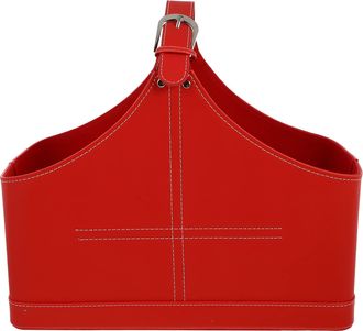 Cabilock 1 St&uuml;ck Korb Weihnachtsrot: f&uuml;r Container Home Xmas Lagerregal mit Rotem Lederhalter Pr&auml;sentiert Pu Korb: Handtasche Shop Tote Weinregale Urlaub S&uuml;&szlig;ig