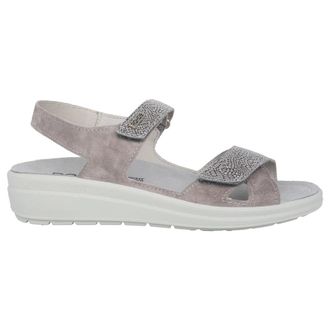 Rohde Graue Wildleder-Damensandale mit Memory-Fu&szlig;bett - - Shoes - Damen - Grau - 39 EU