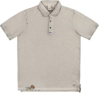 Bob Homme, Tops, Gris, Taille: XL Polo Piquet Ricamata a Mano