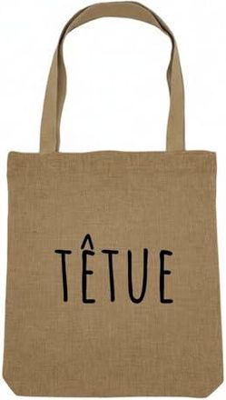 Fabulous Sac Shopping Tote Bag Aspect Lin - T&ecirc;tue Femme Fille Humour - Sac de Courses Toile Epaisse 360g Beige Naturel Cabas Port&eacute; Epaule Solide Imprim&eacute; en Fra