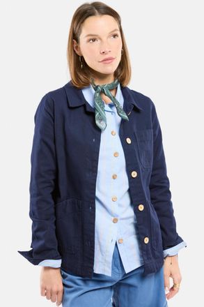 Armor Lux &Uuml;bergangsjacke Damen Dunkelblau Overshirt Fisch