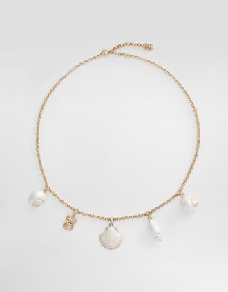 Dolce & Gabbana Halskette Mit Dg-logo Und Muscheln - Frau Bijoux Gold Metall Onesize