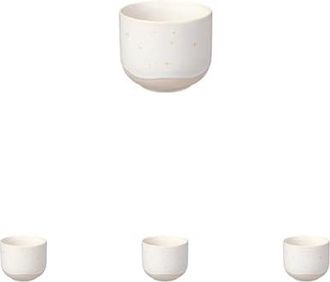 like. by Villeroy & Boch Winter Glow Tasse, Weihnachts-Geschirr Aus Porzellan, Weihnachtstasse, Tasse Mit Moderner Verzierung F&uuml;r Weihnachten, Pottery-Stil (Packung mit 4)