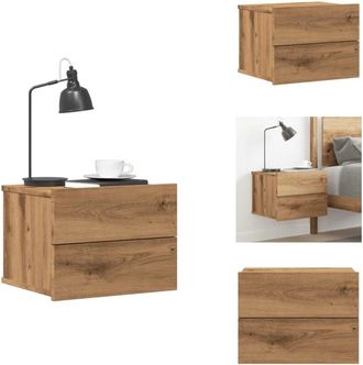 vidaXL Wand-Nachttisch Artisan-Eiche 40x32x30 cm - Wand-Nachttisch - Wand-Nachttische - Schwebender Nachttisch - Wand-Nachtschrank
